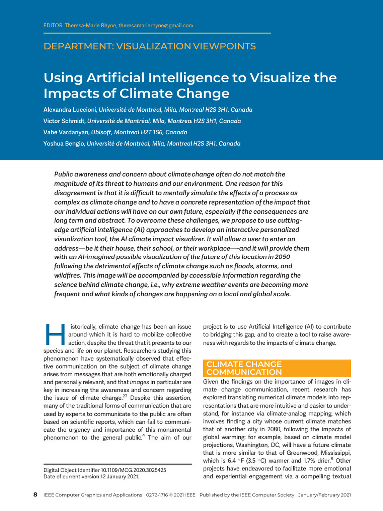 Using Artificial Intelligence To Visualize The Impacts of Climate ...