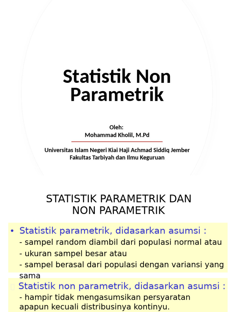 Statistik Parametrik Dan Non Parametrik | PDF