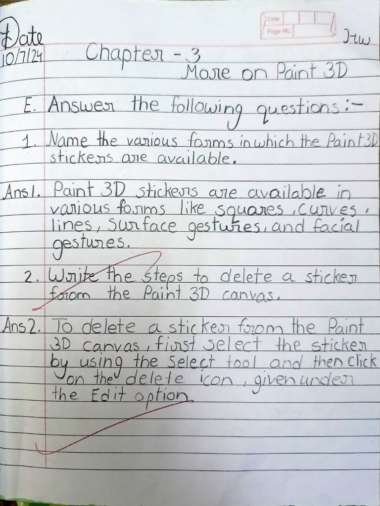 Computer Work of CH 3 and 4 of Class 4 | PDF