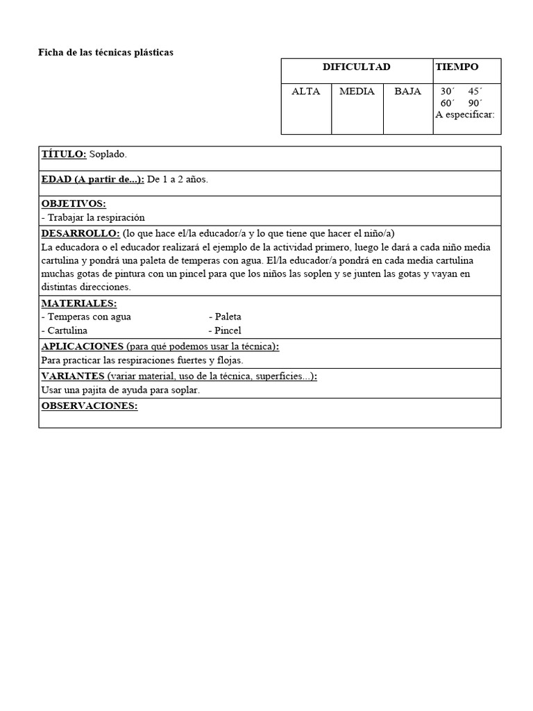 Ficha EXI 13 SOPLADO | PDF