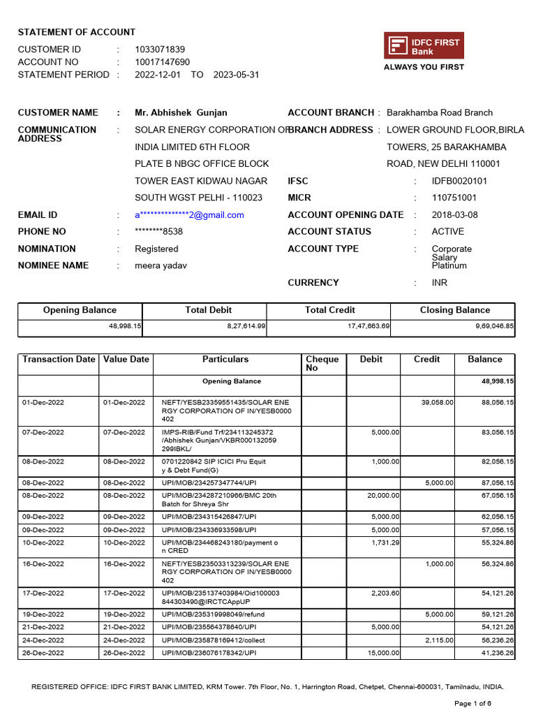Bank Statement 3 | PDF