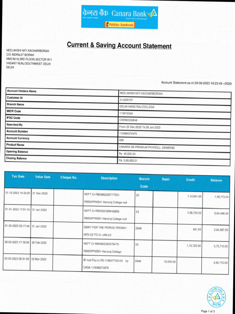 Bank Statement 2 | PDF