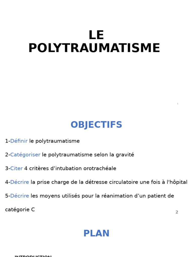 Le Polytraumatisme 2 | PDF