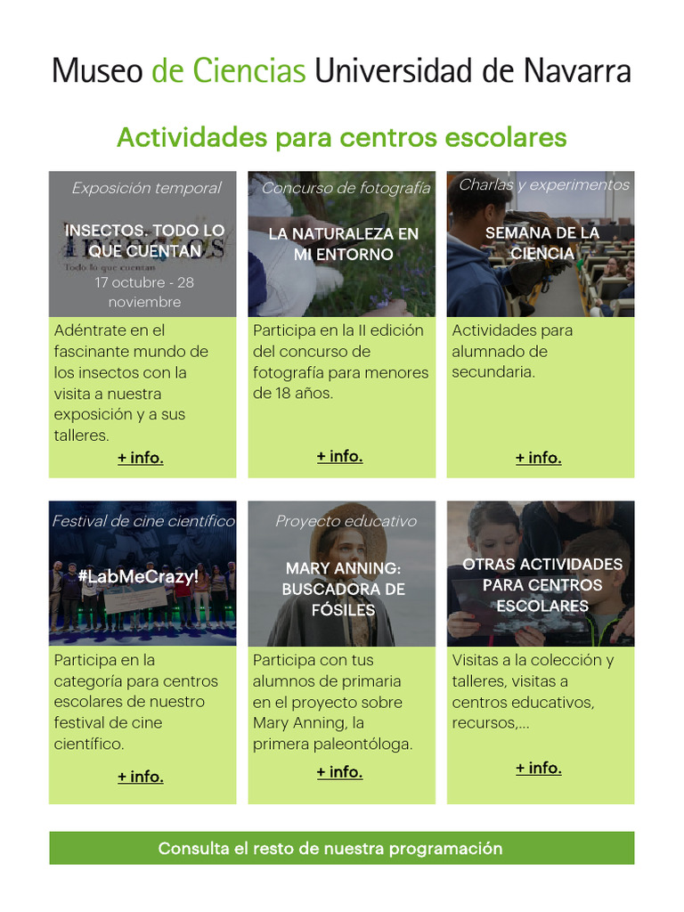 Actividades para Centros Escolares 24-25 | PDF