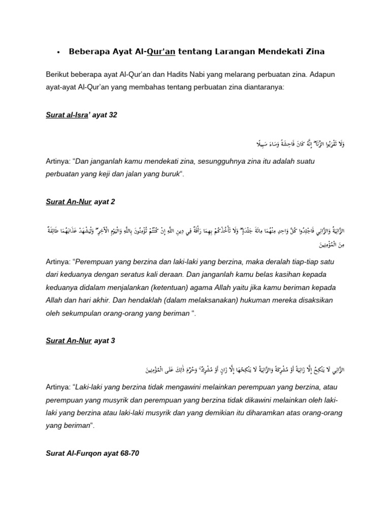 HAdis Tentang Zina | PDF