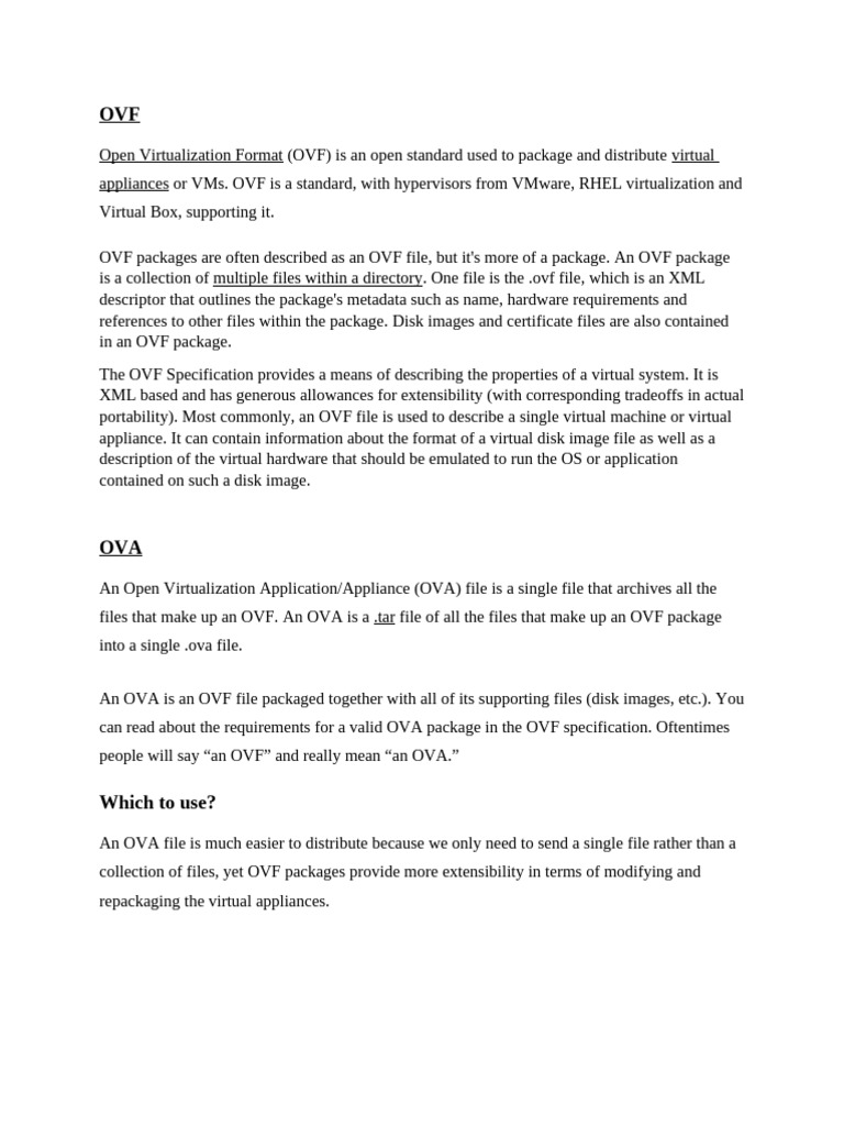 OVA and OVF | PDF