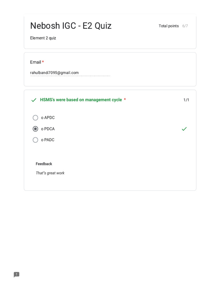 Nebosh IGC - E2 Quiz | PDF