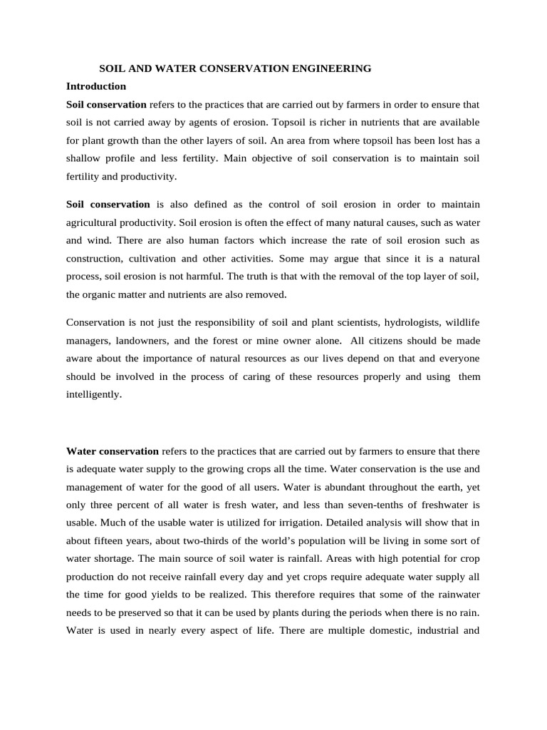 Introduction To Soil and Water Conservation Engineering | PDF