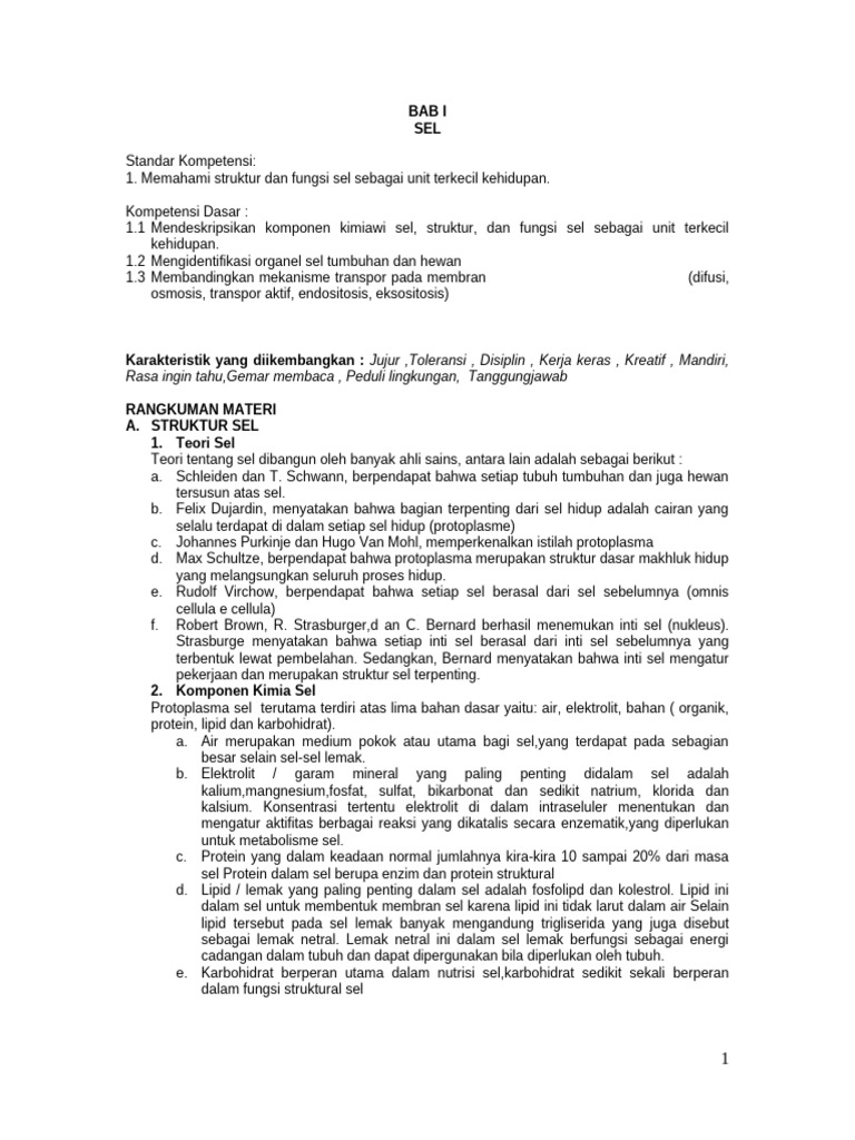BAB 1-Sel | PDF