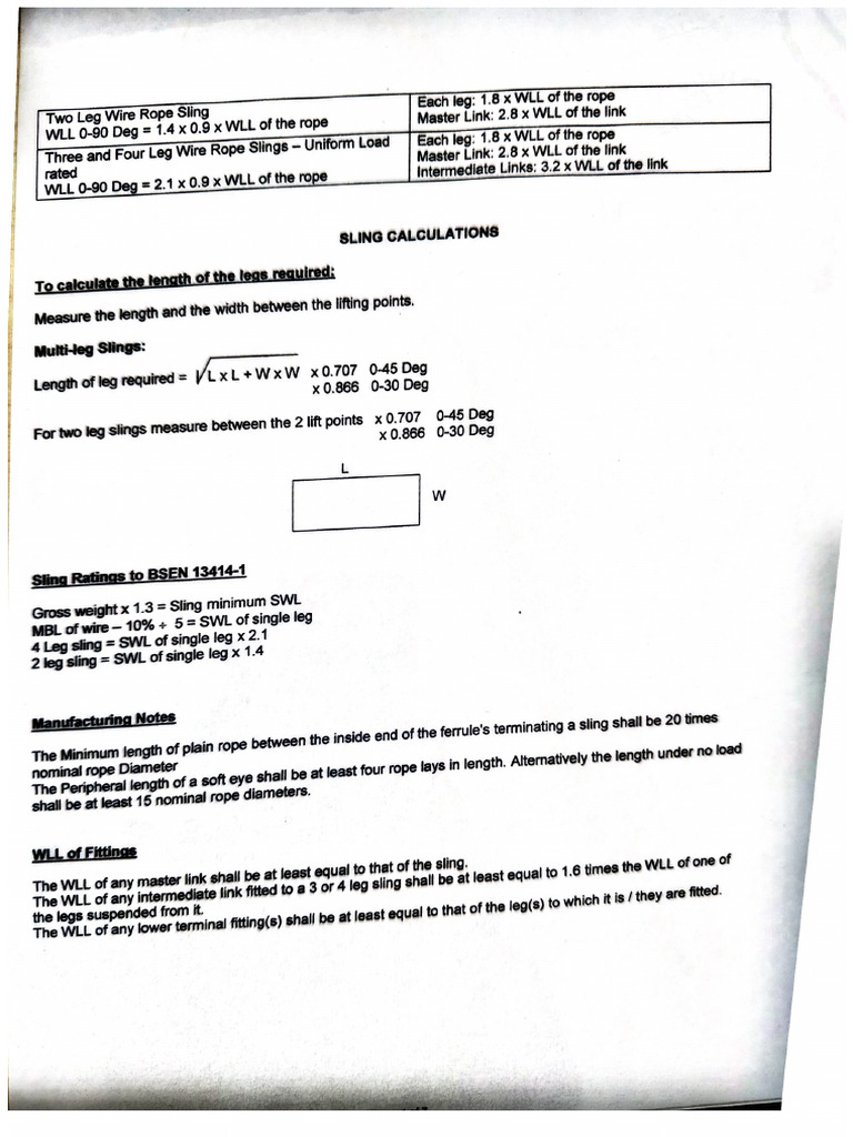 Wire Rope Calculation | PDF