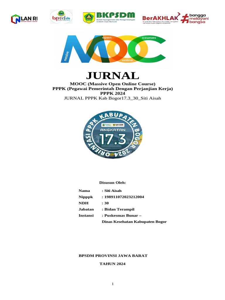 COVER JURNAL MOOC 17.3 PPPK 2024 1 Edit | PDF