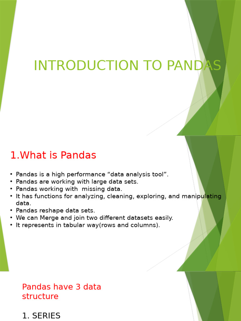 Introduction To Pandas | PDF