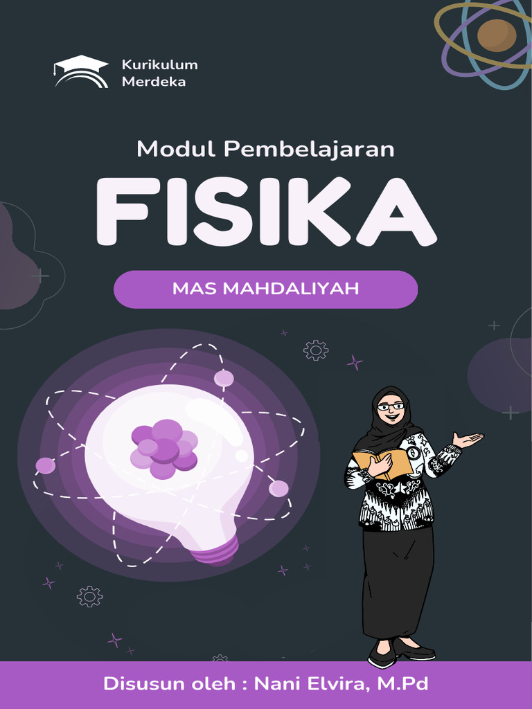 Modul Pembelajaran Fisika Sampul Buku Ungu Ilustratif | PDF