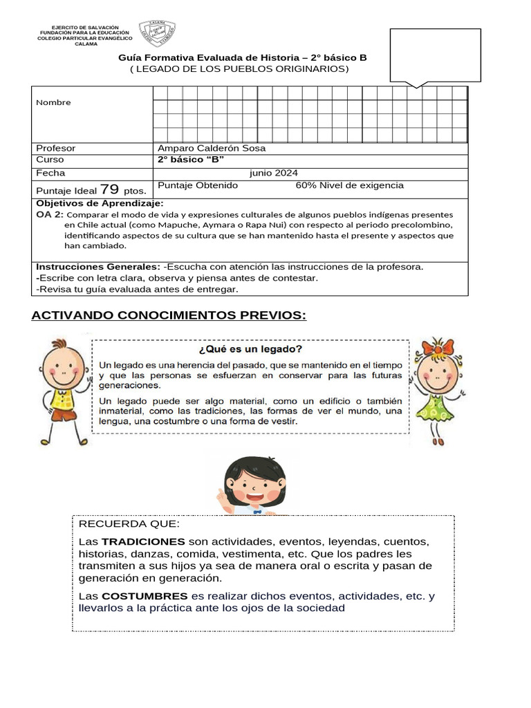 GUIA EVALUADA DE Historia JUNIO 2024 | PDF
