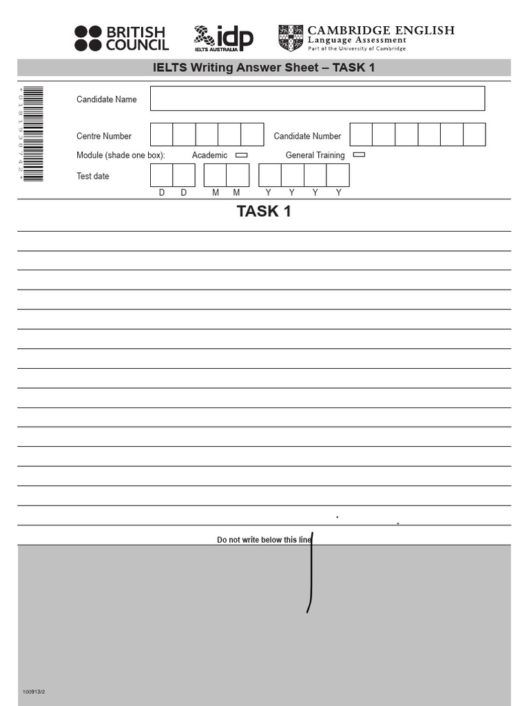 IELTS Writing Answer Sheet Template | PDF