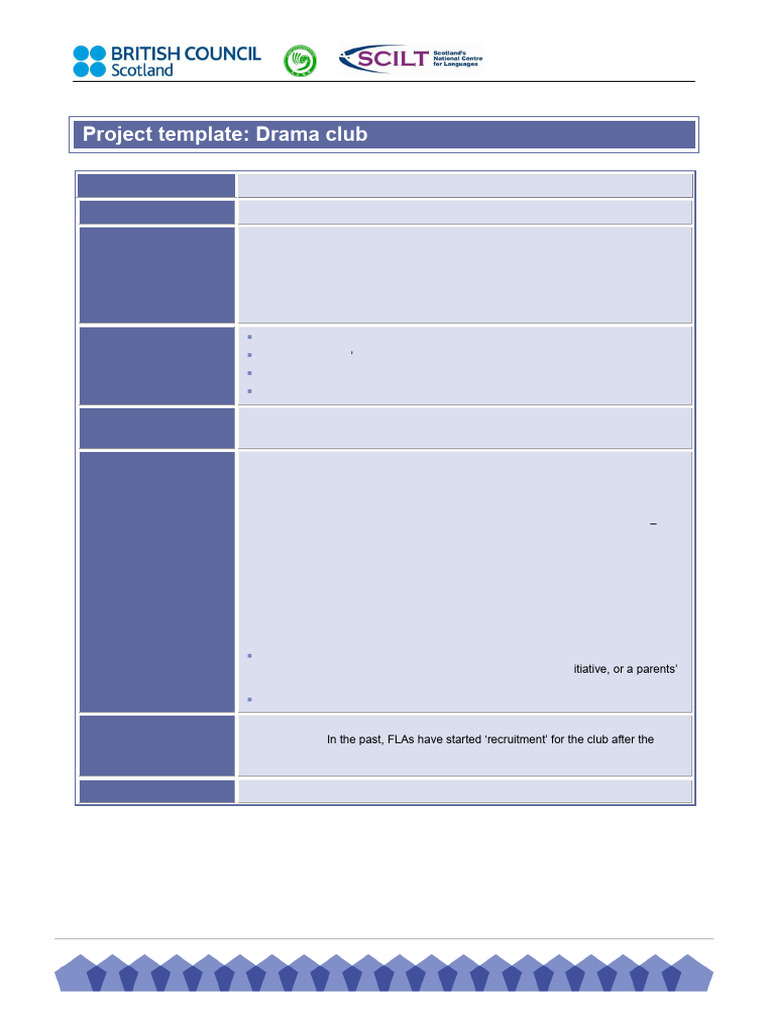 Drama Club Template 2 | PDF