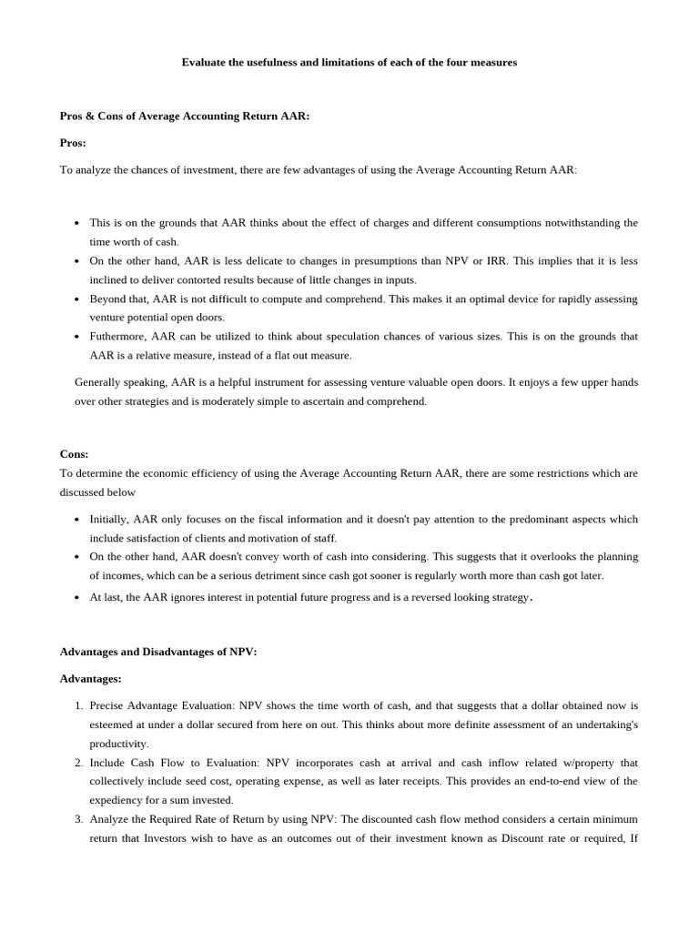 Average Accounting Return AAR | PDF