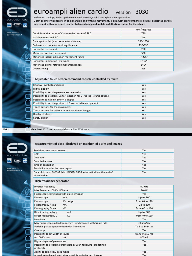 Data Sheet EAC EUROAMPLIALIEN CARDIO - 3030 | PDF