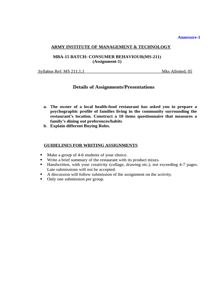 Annexure-2 Assignment | PDF