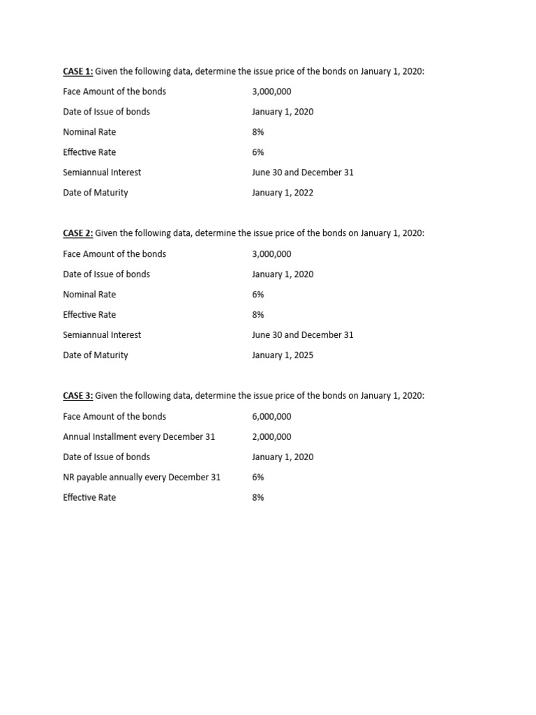 Cases Bonds Payable | PDF