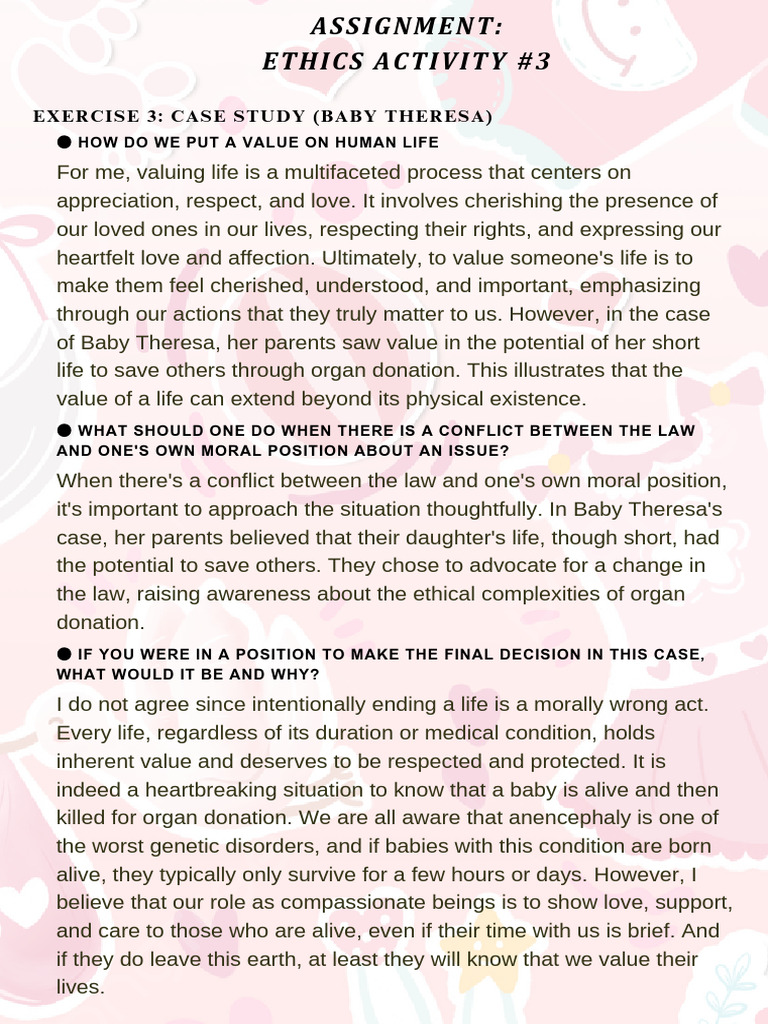 Ethics Activity 3 | PDF