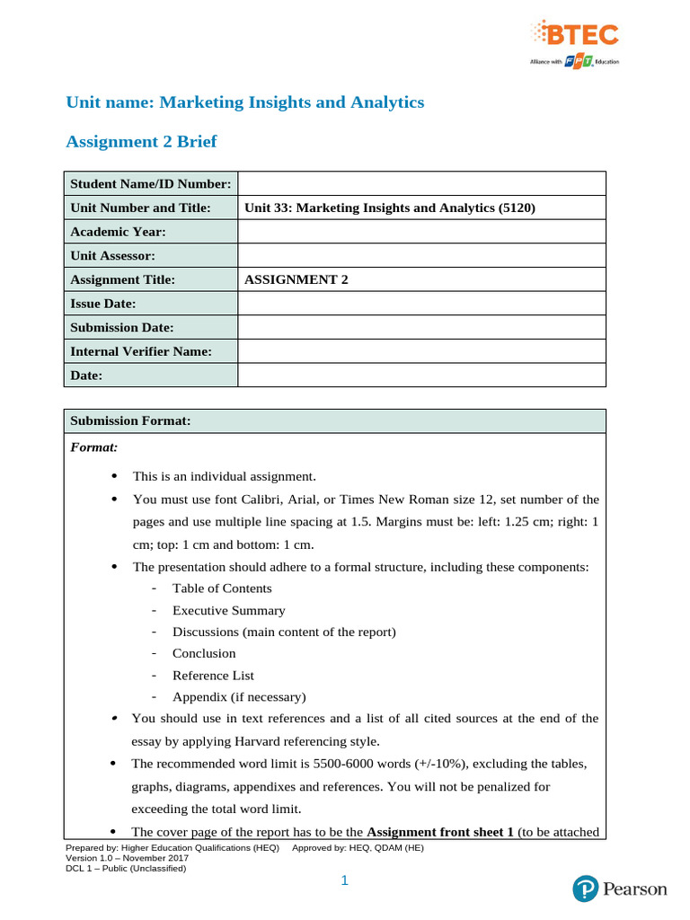 Unit 33_5120_Assignment 2 Brief | PDF
