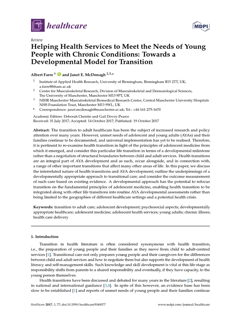 2017_Helping Health Services to Meet the Needs of Young People with ... 2017_Helping Health Services to Meet the Needs of Young People with ...