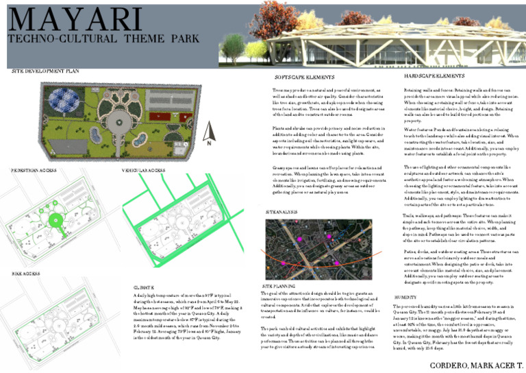 Techno-Cultural Theme Park: Softscape Elements Hardscape Elements Site ...