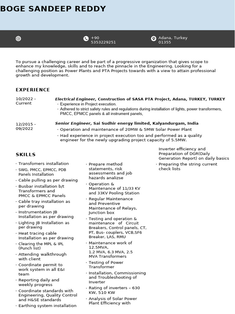 Sandeep Reddy Resume | PDF Sandeep Reddy Resume | PDF