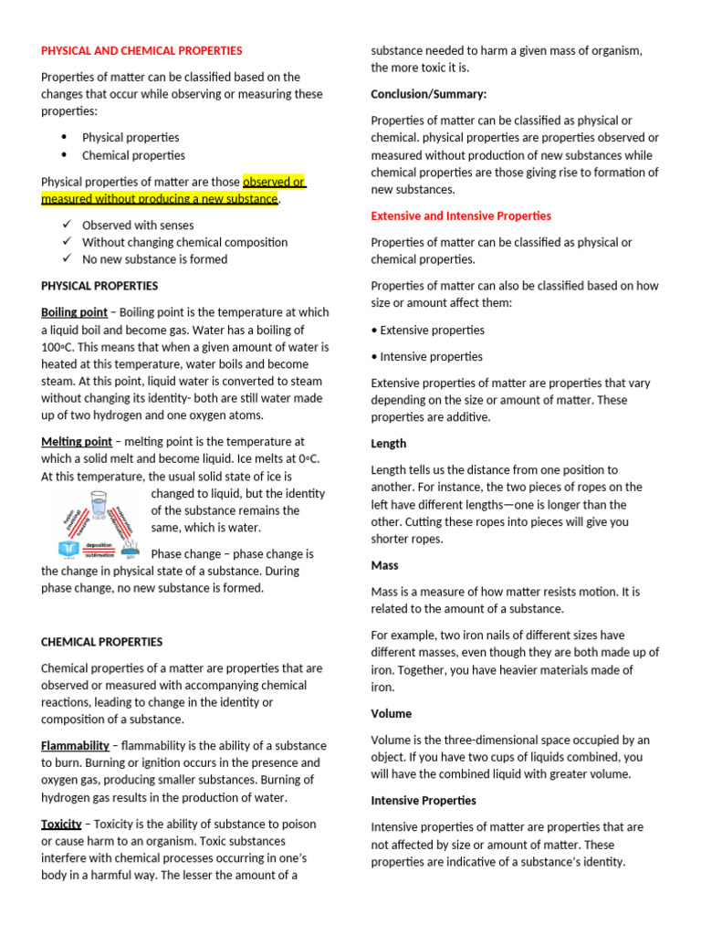Physical and Chemical Properties | PDF