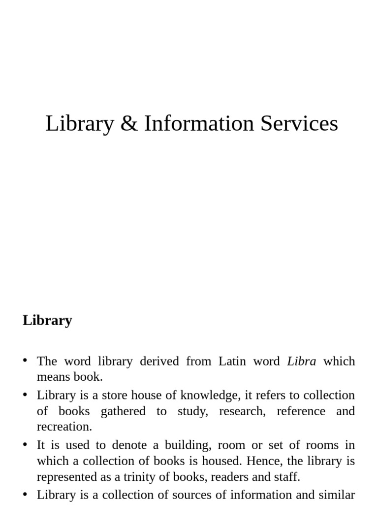 Introduction To Library and Its Services | PDF