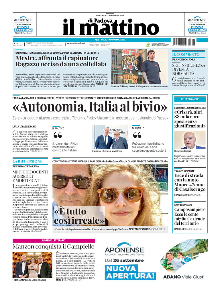 Il Mattino Di Padova 22 Settembre 2024 | PDF