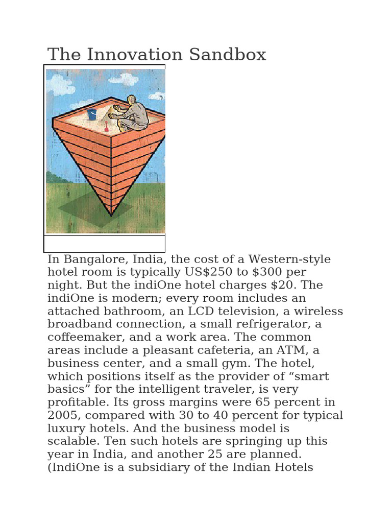 The Innovation Sandbox | PDF