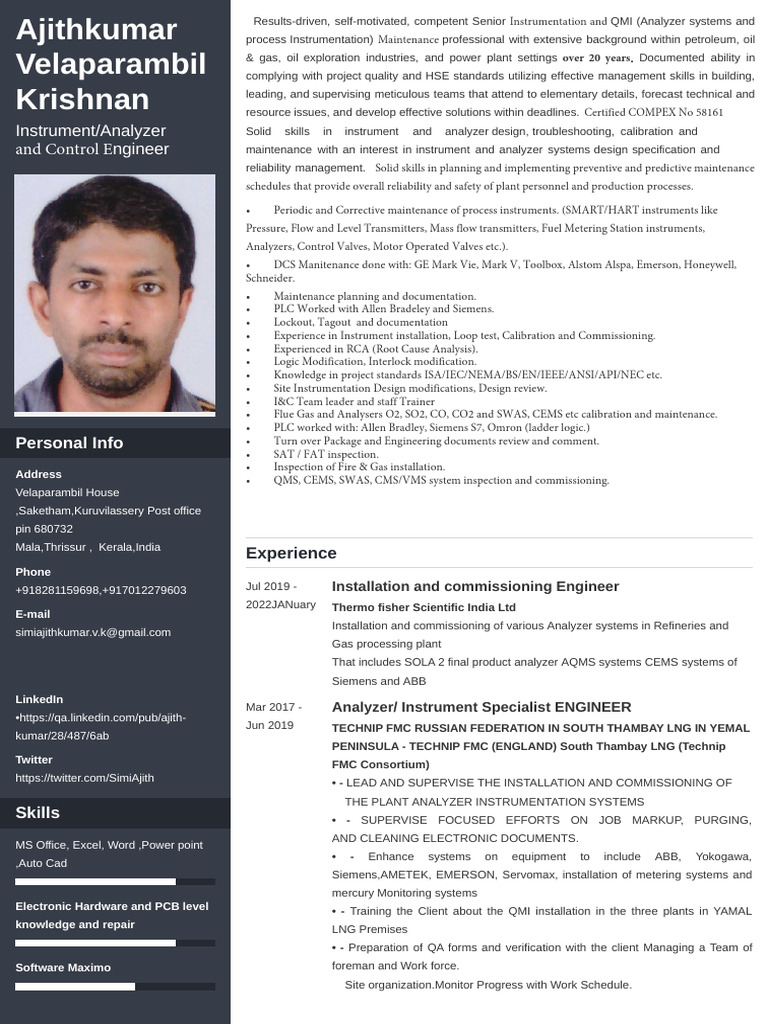 Ajith Kumat CV (Latest) | PDF