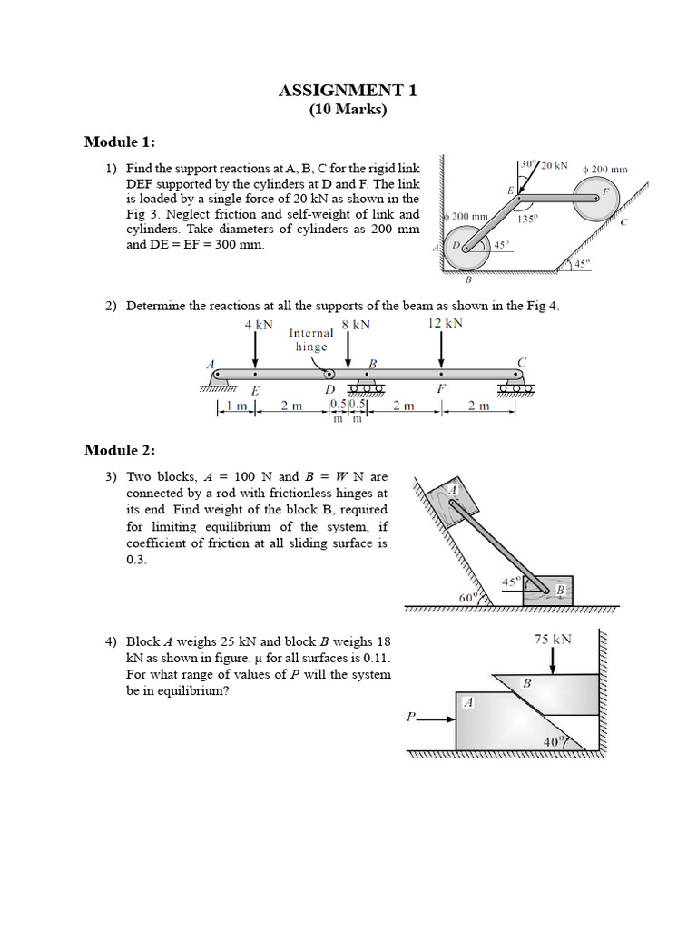 Mech Assignment 1 | PDF