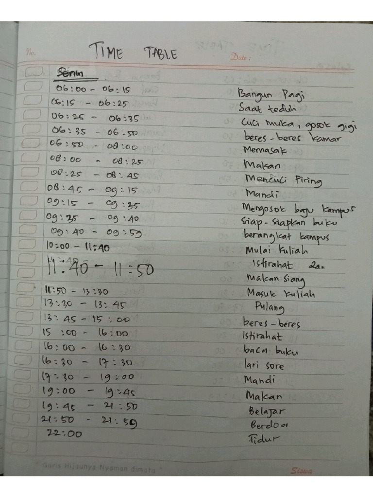 Time Table Anna | PDF