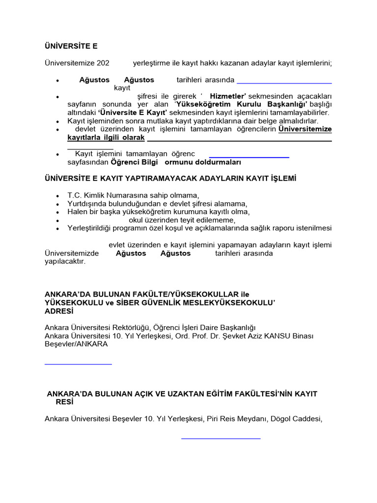 2024 Yks Yeni-Kayit Duyurusu - 1 | PDF