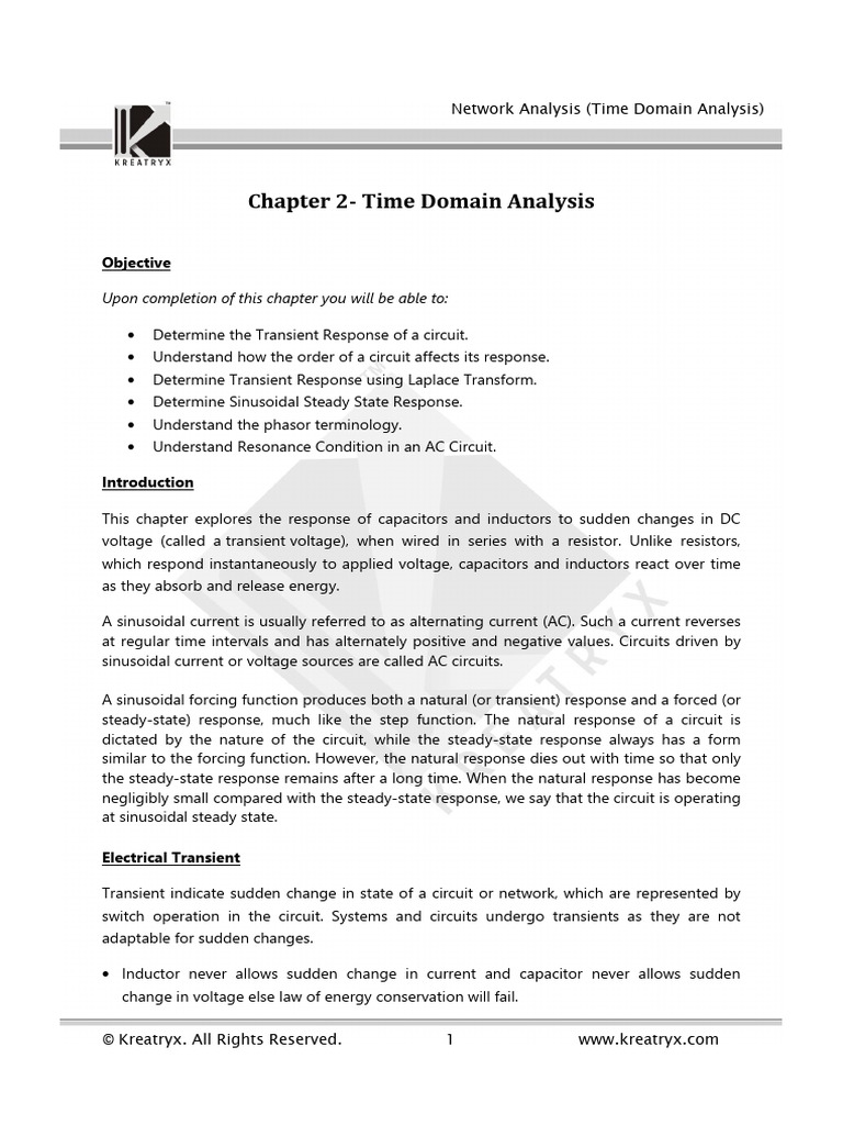 Network Analysis - K-Wiki - Chapter 2 - Time Domain Analysis | PDF