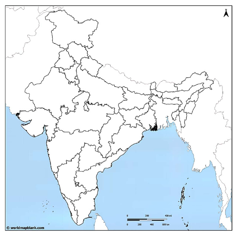Blank Map of India A4 | PDF