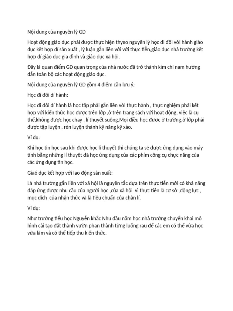 N I Dung C A Nguyên Lý GD | PDF