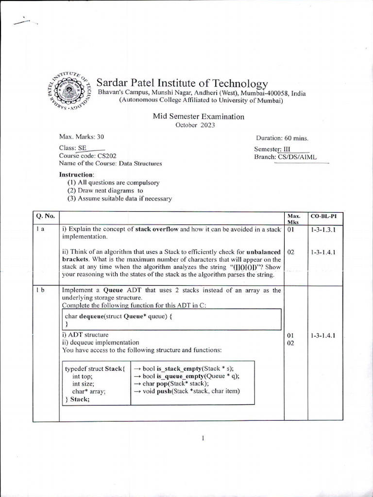 Se, CS, DS, Aiml. Sem - Iii. Data Structures | PDF