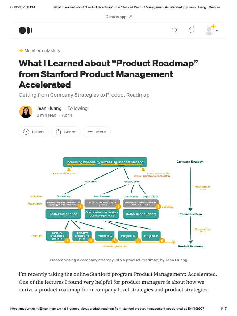 What I Learned About "Product Roadmap" From Stanford Product Management Accelerated - by Jean ...