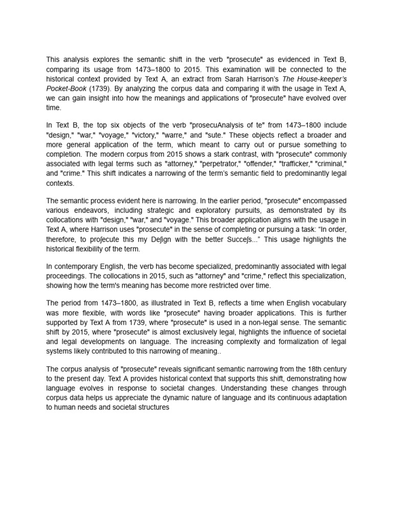 Sample Answer Analysis of Corpus | PDF