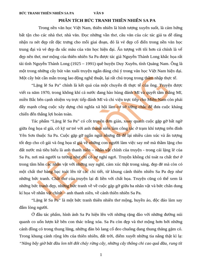 Buc Tranh Thien Nhien Sa Pa | PDF