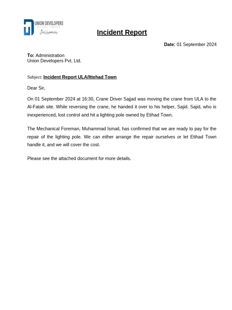 Incident Report | PDF