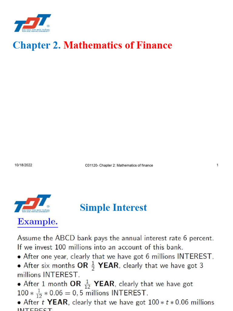 Math Finance (Simple, Compound Interest) - Updated - 2 - SV - PDF | PDF