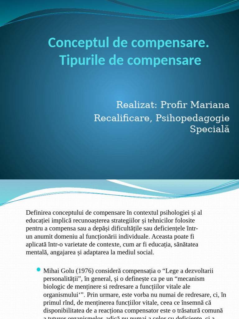 Conceptul de Compensare. Tipurile de Compensare.2 | PDF