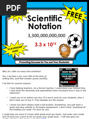 Scientific Notation Matching Cards Clipart
