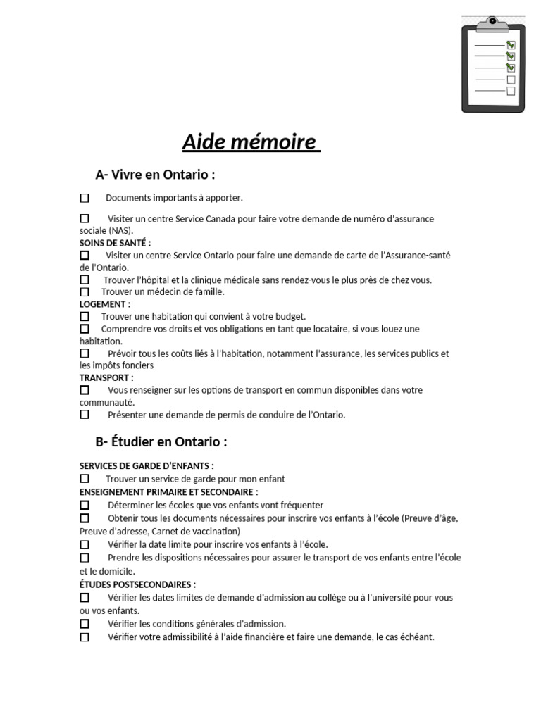 Aide Memoire | PDF