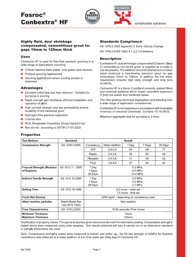 Conbextra HF Grout | PDF